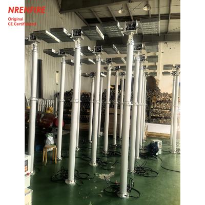 China 6m pneumatic telescopic move light mast tower for fire truck-pan tilt unit-remote control for sale