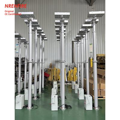 China 6m fire tender mounted pneumatic telescopic light mast tower for fire truck-pan tilt unit-remote control for sale