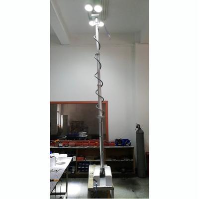 China 3.8m vehicle roof mount pneumatic telescopic mast light tower for fire tenders for sale
