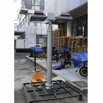 China 8m Pneumatic Telescopic Mast Light Tower for Fire Tender Illumination-4x200W LED flood lights for sale
