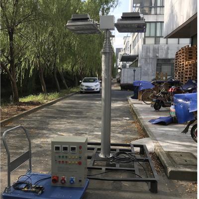 China 8m Pneumatic Telescopic Mast Light Tower for Fire Tender Illumination-4x200W LED flood lights for sale
