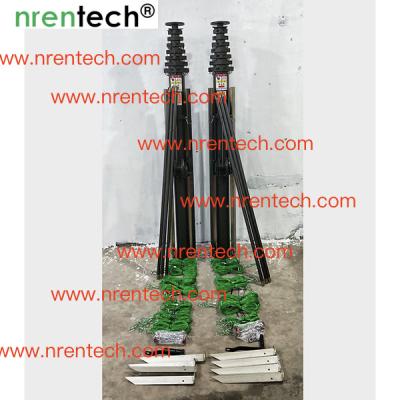 China 10m antenna mast/ aluminum push up telescoping mast/ telescoping mast/manual crank winch telescopic mast for sale