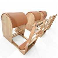 China ODM Professional Pilates step Barrel Reformer Ladder Solid Rubber Wood Frame for sale