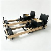 China Rubber Wood Foldable Pilates Reformer Equipment Adjustable Footbar For Home Studio Fitness for sale