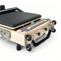 China Compact Folding Pilates Machine Reformer Microfiber Leather Upholstery Customized for sale