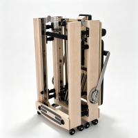 China Compact Folding Pilates Machine Reformer Microfiber Leather Upholstery Customized for sale