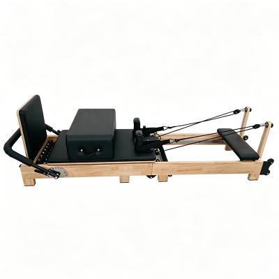 China Solid Rubberwood Foldable Pilates Reformer Palate Exercise Equipment for sale