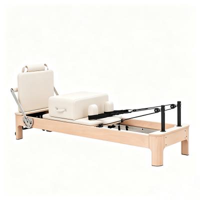China Adjustable Beech Wooden Pilates Reformer Exercise Equipment For Commercial Home Studio for sale