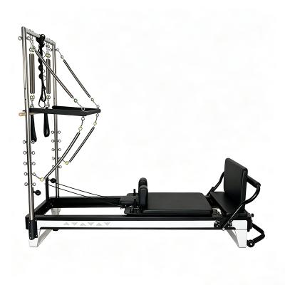 China Small Steel Pilates Reformer With Tower Machine Silent Wheels OEM for sale