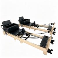 China Silent Maple Wood Foldable Pilates Reformer Machine Space Saving ODM for sale