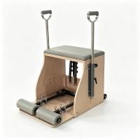 China Beech Wood Gym Pilates Wunda Chair With 4 Piano Wire Springs Microfiber Leather for sale