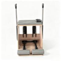 China Beech Wood Gym Pilates Wunda Chair With 4 Piano Wire Springs Microfiber Leather for sale