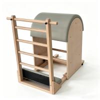 China Classic Beech Wood Pilates Ladder Barrel Microfiber Leather Cushion For Commercial Studios Gym for sale