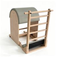 China Classic Beech Wood Pilates Ladder Barrel Microfiber Leather Cushion For Commercial Studios Gym for sale