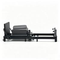 China Commercial Aluminum Foldable Pilates Reformer For Weight Loss All Black OEM for sale
