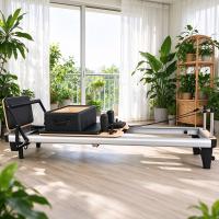 China Fixed Microfiber Leather Studio Pilates Reformer Machine For Workout 90kg for sale