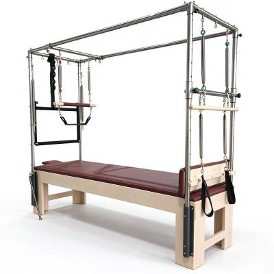 China Outdoor Solid Maple Wood Pilates Cadillac Reformer Bed Custom Logo for sale