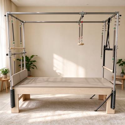China Professional Private Maple Studio Pilates Reformer Machine Cadillac Bed Stainless Steel Tower for sale