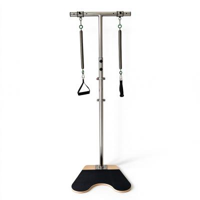 China Detachable Compact Wall Mounted Pilates Stick Trainer With Steel Springs for sale