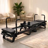 China Luxury Supermodel Mega Studio Pilates Reformer Machine Carbon Fiber Microfiber Leather for sale
