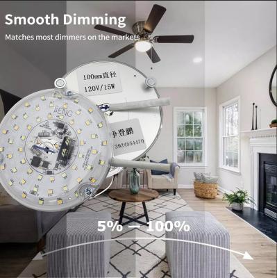 China 120V 15W 100mm Driverless LED Ceiling Fan Light Replacement Kit with ETL Certificate and 6000K Daylight for sale