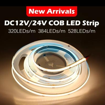 China COB LED Strip Light 320-768 LEDs/Meter 12V/24V DC with 1200lm/m Output for Aluminum Profile for sale