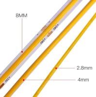 China Ultra-thin COB Light Strip 2.8mm-5mm Width 12V/24V DC 320-528 LEDs per Meter with 1200lm/m Output for sale