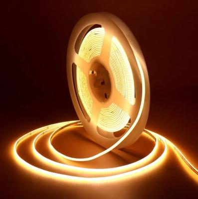 China COB LED Strip Light 320-512 LEDs 12V/24V Waterproof Flexible RGB Light Bar with 1200lm/m Output for sale