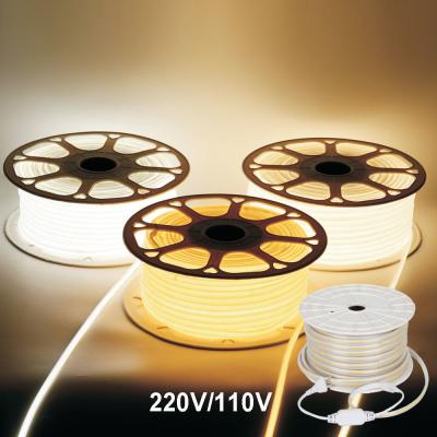 China 110V/220V IP65 Waterproof COB LED Strip Light 9W/M 100m Roll for Indoor Outdoor Lighting for sale