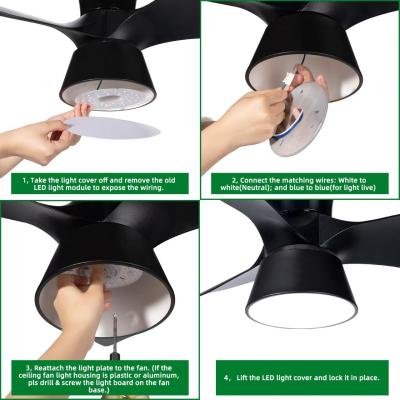 China 15W 100mm LED Ceiling Fan Light Retrofit Kit with 1500LM Output and Triac Dimming for 120V Systems for sale