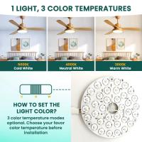 China High Lumen 230V 15W 110MM 36V  3CCT Spare Part Ceiling Fan PCB Board Driver Less LED Modules Dimming And Color Adjustment for sale