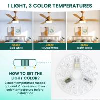 China ERP Rosh LED Modules 12W/18W/24W 5CCT DIP Switch Ceiling Light Fan Replacement with 110 lm/W Efficacy for sale