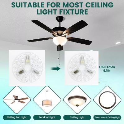 China ERP Rosh LED Modules 12W/18W/24W 5CCT DIP Switch Ceiling Light Fan Replacement with 110 lm/W Efficacy for sale