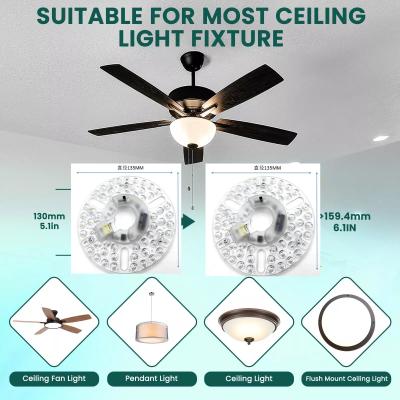 China 5.3” Universal Ceiling Fan Led Light Replacement for Ceiling Fan Flush Mount Ceiling Light, 22W 5CCT 3000K 4000K 6000K 1500LM CRI90 Dimmable for sale