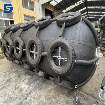 China Cert CCS Ship Rubber Fender Designed with Low Maintenance and Hot Galvanized Chain Shackle Delivering Dockside Protection for sale