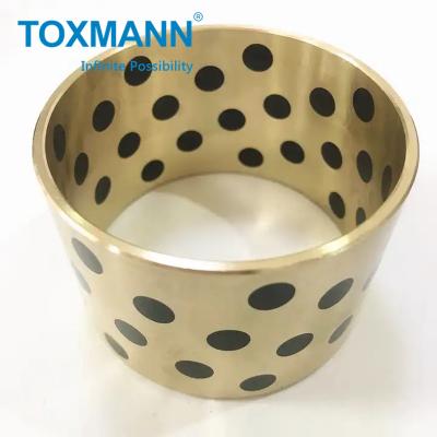 China Custom Precision CNC Machining Metal Part Graphite Filled Copper Brass Bushing 15mm Max Diameter for sale