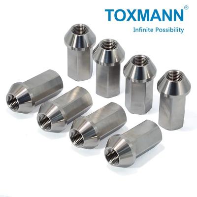 China CNC Precision Turned Parts M12 M14 Titanium Car Wheel Bolts Lug Nuts ±0.01mm Coaxiality for sale