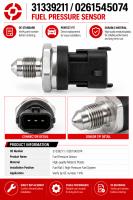 China High Quality Fuel Rail Pressure Sensor 31339211 0261545074 for S60 S80 V40 V60 V70 Fuel Injection System Replacement Parts for sale