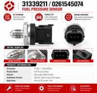 China High Quality Fuel Rail Pressure Sensor 31339211 0261545074 for S60 S80 V40 V60 V70 Fuel Injection System Replacement Parts for sale