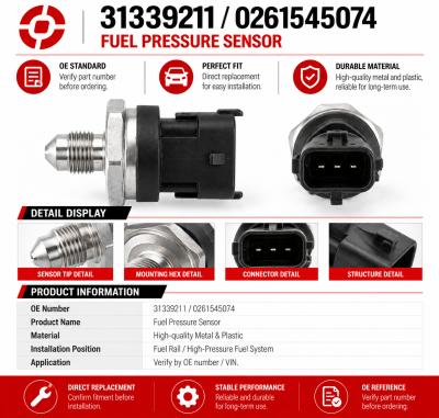 China High Quality Fuel Rail Pressure Sensor 31339211 0261545074 for S60 S80 V40 V60 V70 Fuel Injection System Replacement Parts for sale
