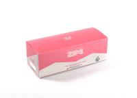 China Custom Logo Foldable Decorative Boxes Full Color Pink Paper Box For Zips for sale