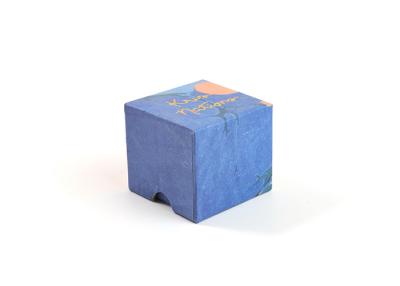 China Stamping Custom Printed Jewellery Boxes Blue Cardboard Earring With Finger Position for sale