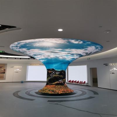 China P1.8 Indoor Full Color Flexible LED Display Screens Horn Shape Cylinder for sale