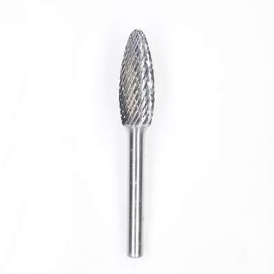 China SH-1 Flame Shape Solid Tungsten Carbide Burr 1/4
