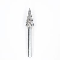 China SM-5 28 Degree Pointed Cone Shape Double Cut Standard Carbide Burr With 1/4''Shank For Die Grinder Drill Bit for sale