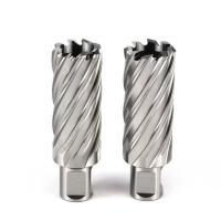 China 35mm Cut Diameter HSS Annular Cutter Drill Bit 19.05mm Weldon Shank 75mm Cutting Depth Depth for sale
