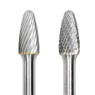 China SF Tree Shape Radius End Single Cut Tungsten Carbide Burr With 6mm Shank for sale