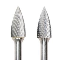 China 12mm Dia SG Tree Point End Double Cut Carbide Burr 6mm Shank Carbide Burrs For Die Grinder for sale