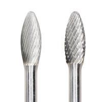 China 8mm*20mm H Flame Tungsten Carbide Rotary File 6mm Shank Flame Shape Single Cut Rotary Burr for sale