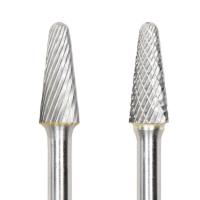 China Flute Type Single Cut 12mm*28mm SL Taper Shape With Radius End Burr 6mm Shank Cut Length 28mm for Die Grinder Drill Bit for sale